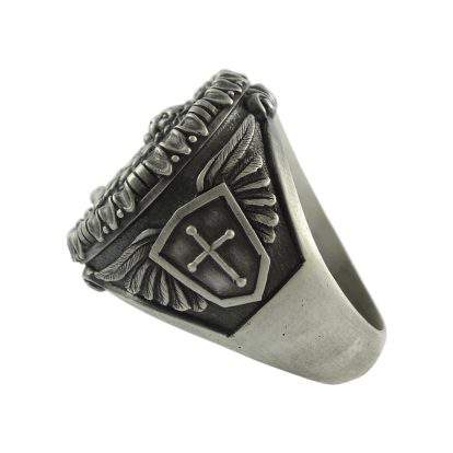 Silver Mens Ring Venetian Winged Lion of St Mark the Evangelist the ...