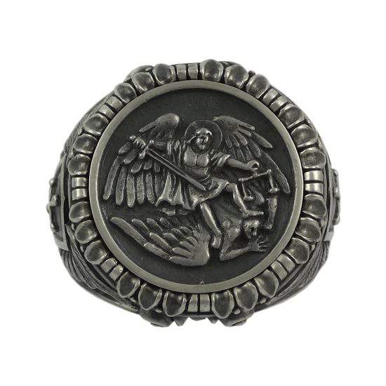 Saint Michael the Archangel Sterling Silver 925 mens Ring Handcrafted ...