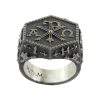 Knight Templar Chi Rho Silver Alfa Omega Men Ring Cross of Constantine ...