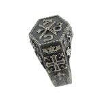 Knight Templar Chi Rho Silver Alfa Omega Men Ring Cross of Constantine ...