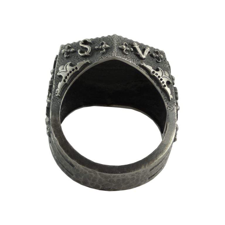 Knight Templar Chi Rho Silver Alfa Omega Men Ring Cross of Constantine ...