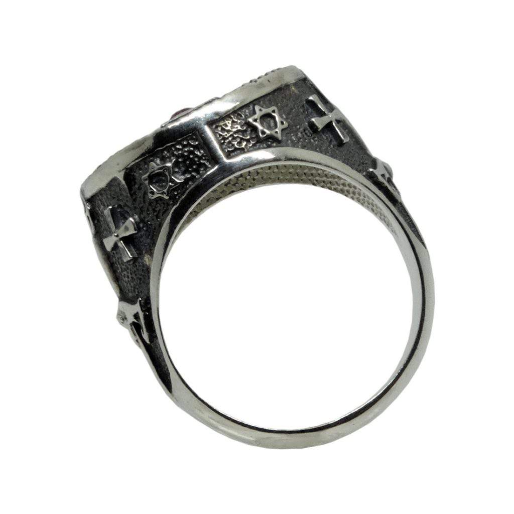 Knight Templar Jerusalem Cross Star of David Sterling Silver 925 Men ...