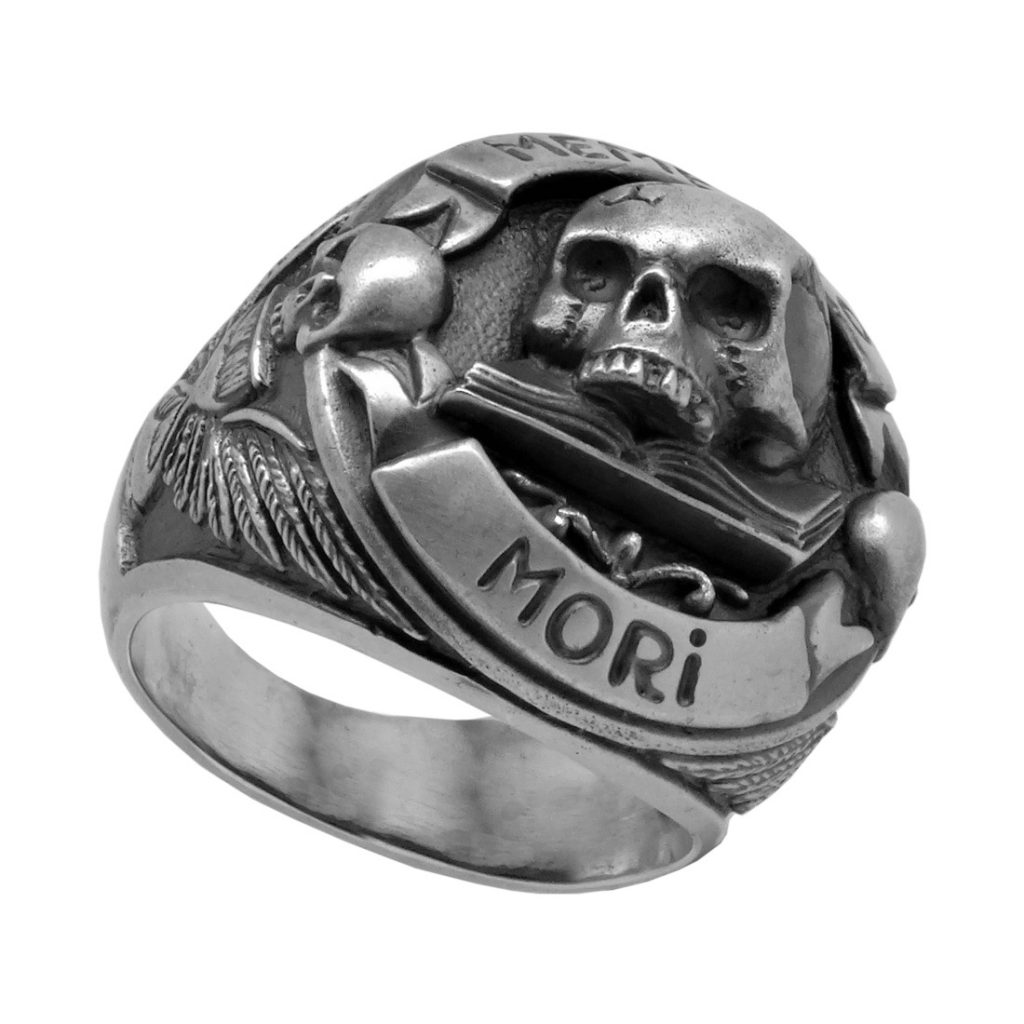 Handmade Sterling Silver 925 Skull Memento Mori Biker Ring | Secretium