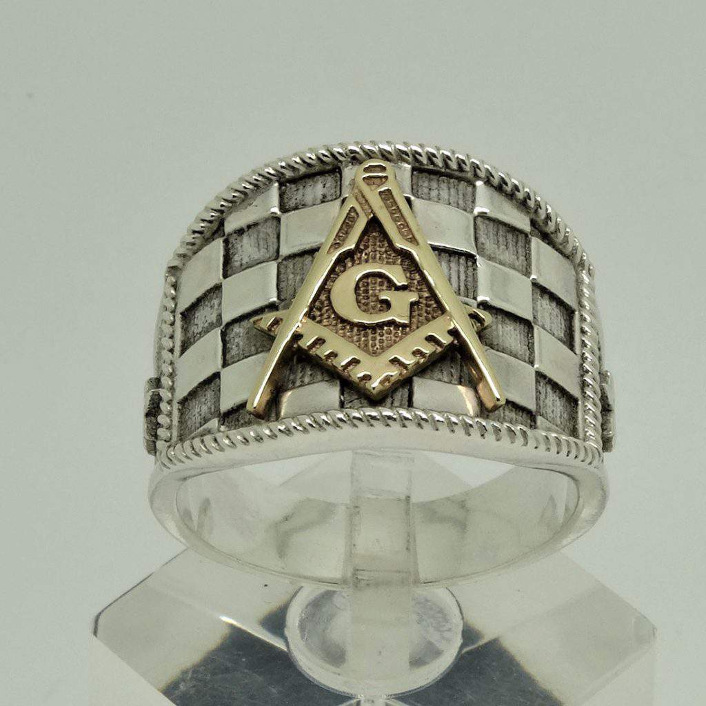 Handmade Sterling Silver 925 and 10K Solid Yellow Gold Masonic ...