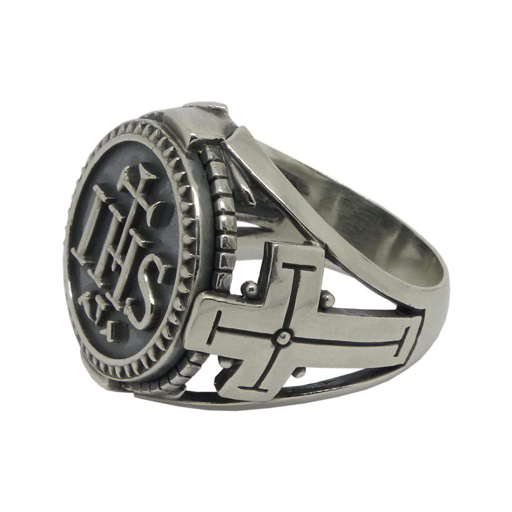 IHS, The Holy name of Jesus sterling silver men's ring | Secretium
