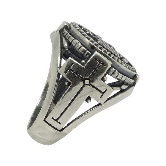 IHS, The Holy name of Jesus sterling silver men's ring | Secretium