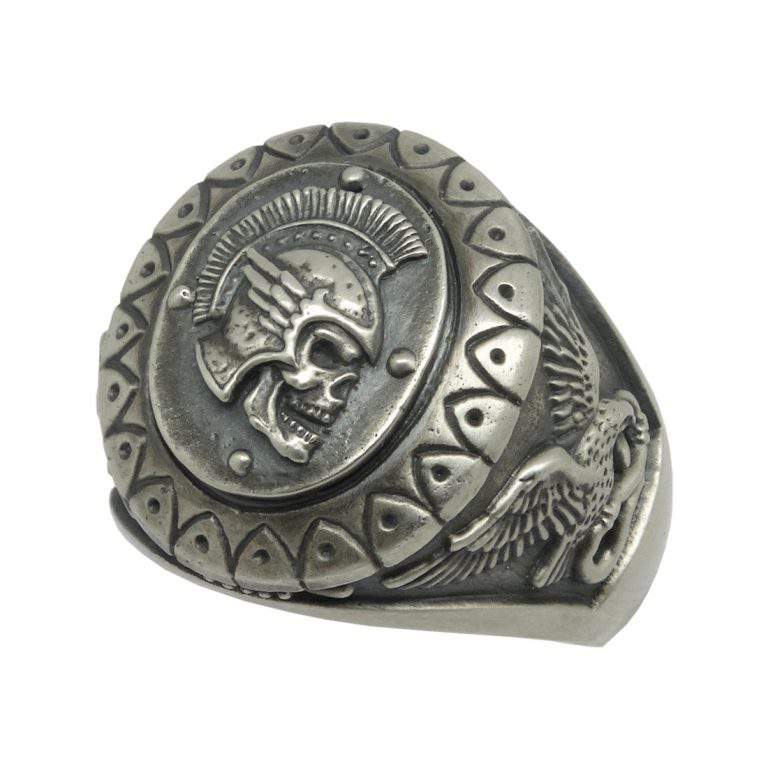 Handcrafted Sterling Silver 925 Custom Made Roman Empire Soldier Skull ...