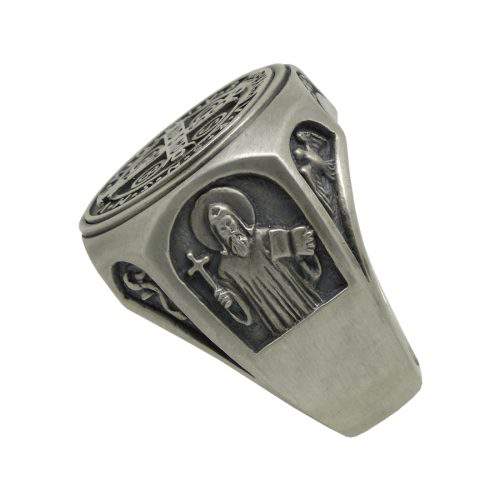 Christian Roman Catholic "Saint Benedict" Mens Ring | Secretium