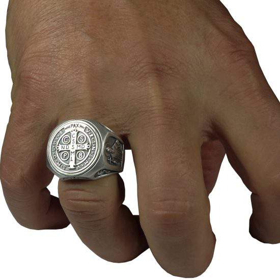 Christian Roman Catholic "Saint Benedict" Mens Ring | Secretium