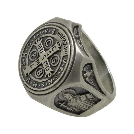 Christian Roman Catholic "Saint Benedict" Mens Ring | Secretium