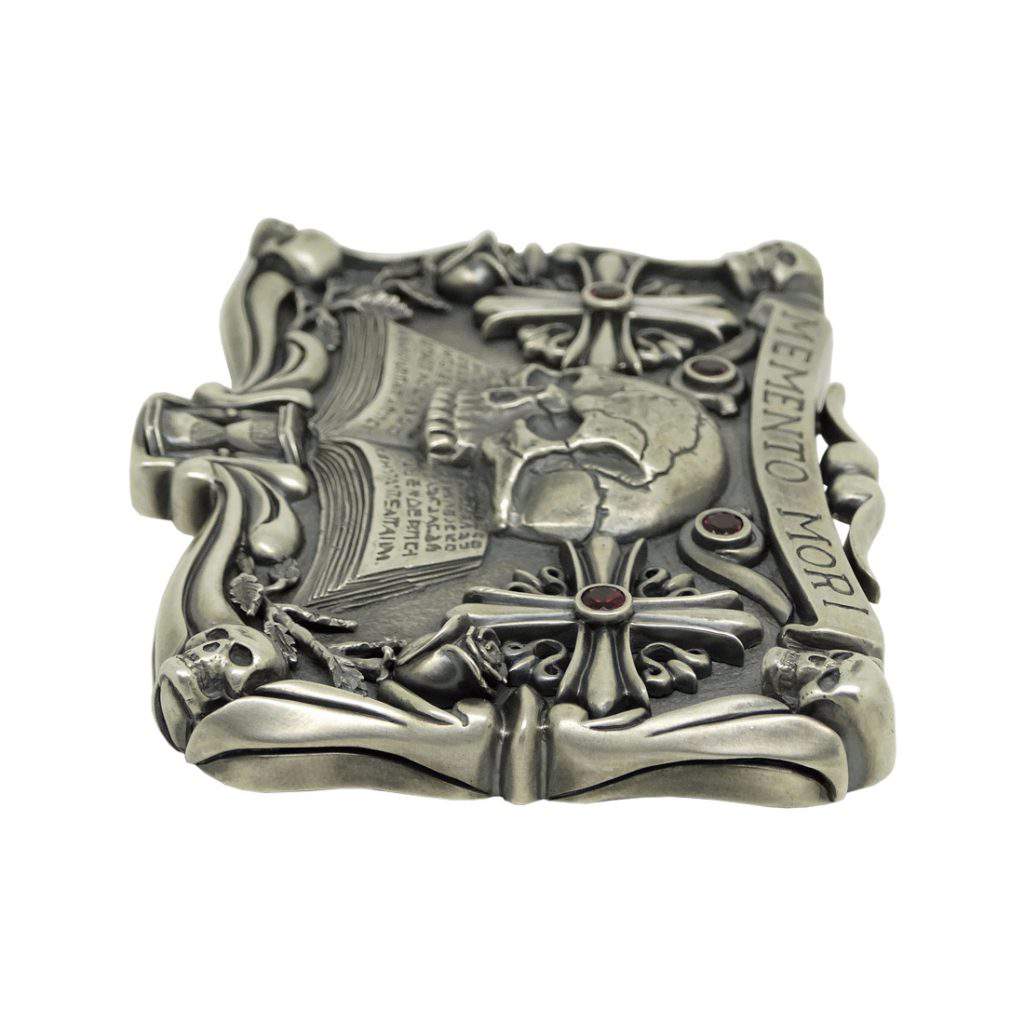 Skull "Memento Mori" biker sterling silver 925 men's belt buckle ...
