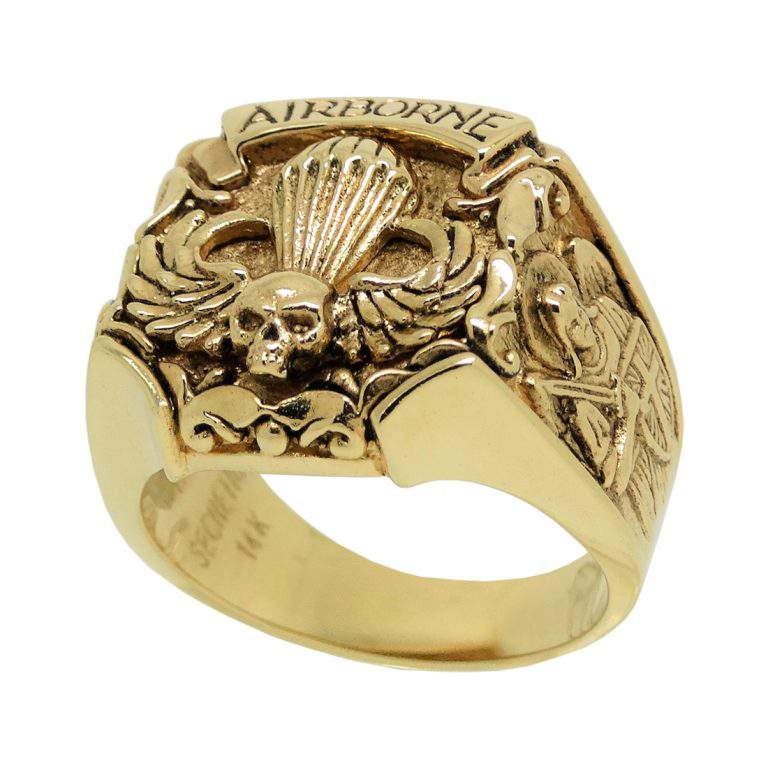 14K Yellow Solid Gold US Army Airborne Parachutist Jump Wing Soldier ...