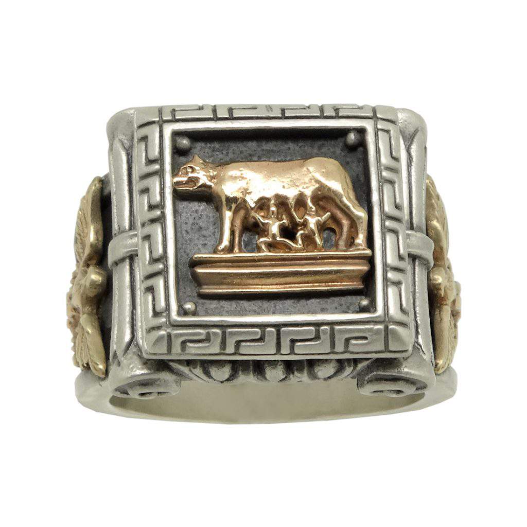 10K Gold And Sterling Silver 925 Roman Empire SPQR Eagle Capitoline ...