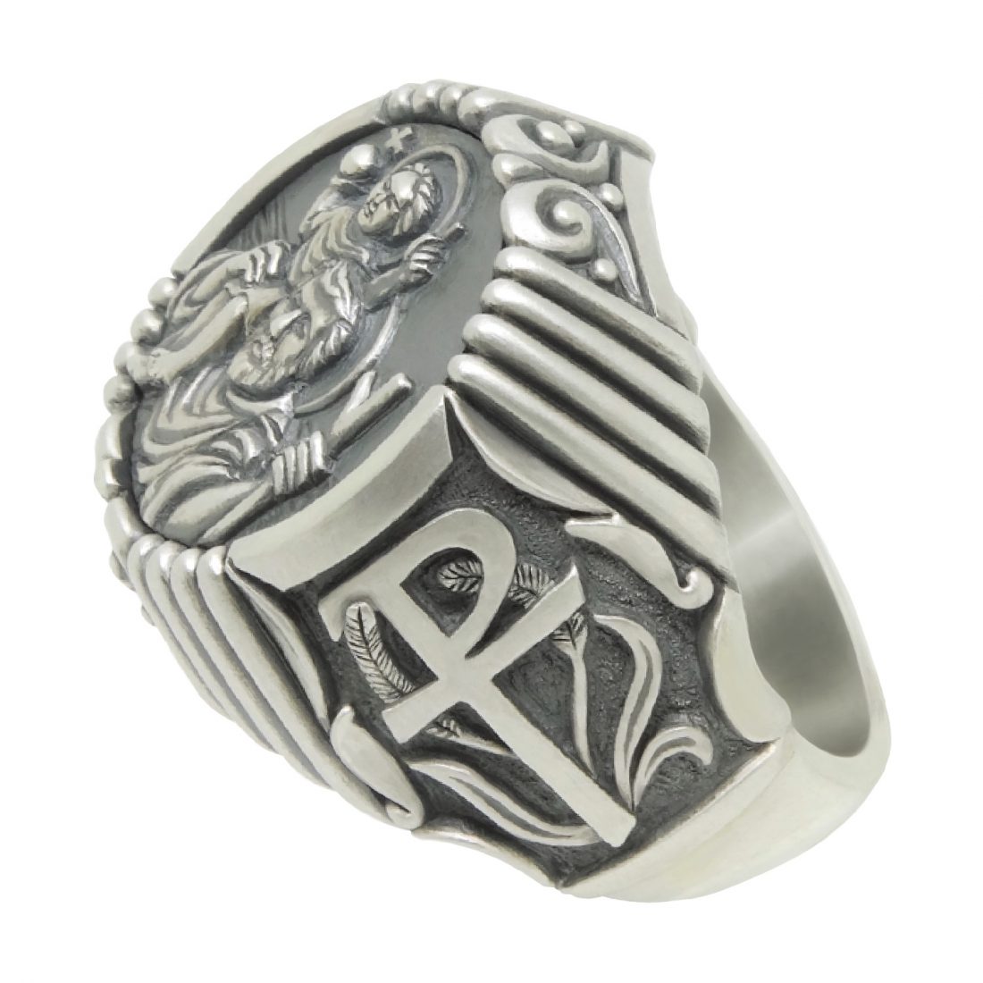 Roman Catholic "St. Christopher" silver men's ring | Secretium