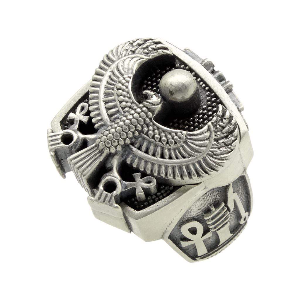 HANDCRAFTED STERLING SILVER 925 CUSTOM MADE EGYPTIAN EAGLE HORUS FALCON ...