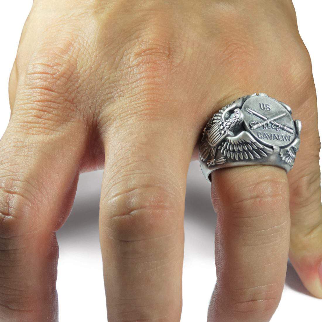 US Army Handcrafted Sterling Silver 925 Custom made US Army Cavalry ...