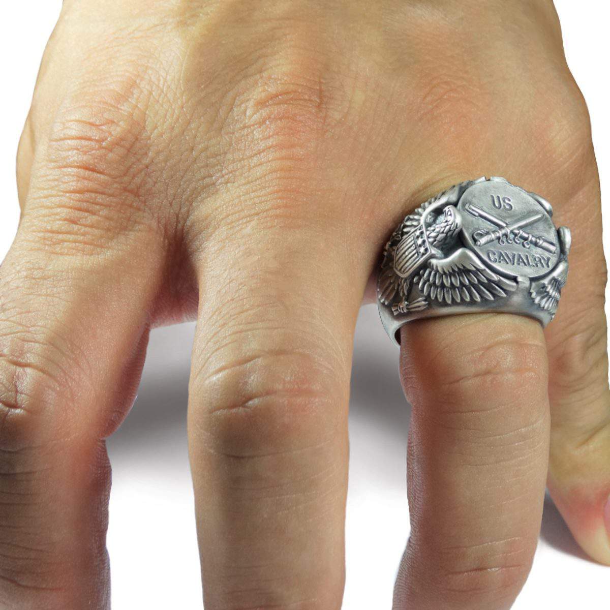 US Army Handcrafted Sterling Silver 925 Custom made US Army Cavalry ...