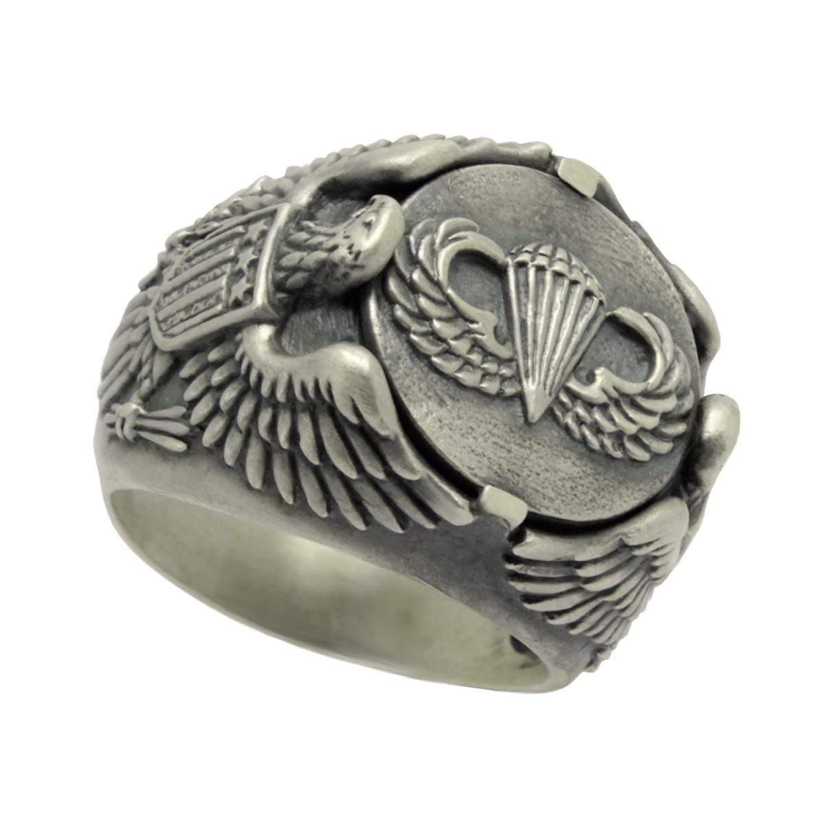 US Army Airborne forces American eagle sterling silver men's ring ...
