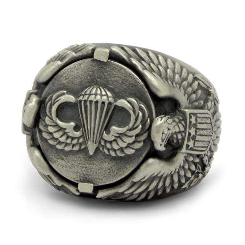 US Army Airborne forces American eagle sterling silver men's ring ...