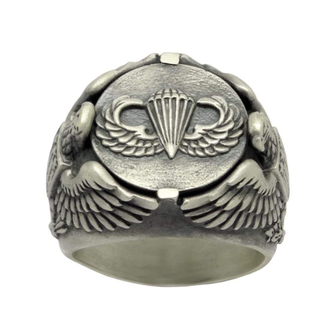 US Army Airborne forces American eagle sterling silver men's ring ...