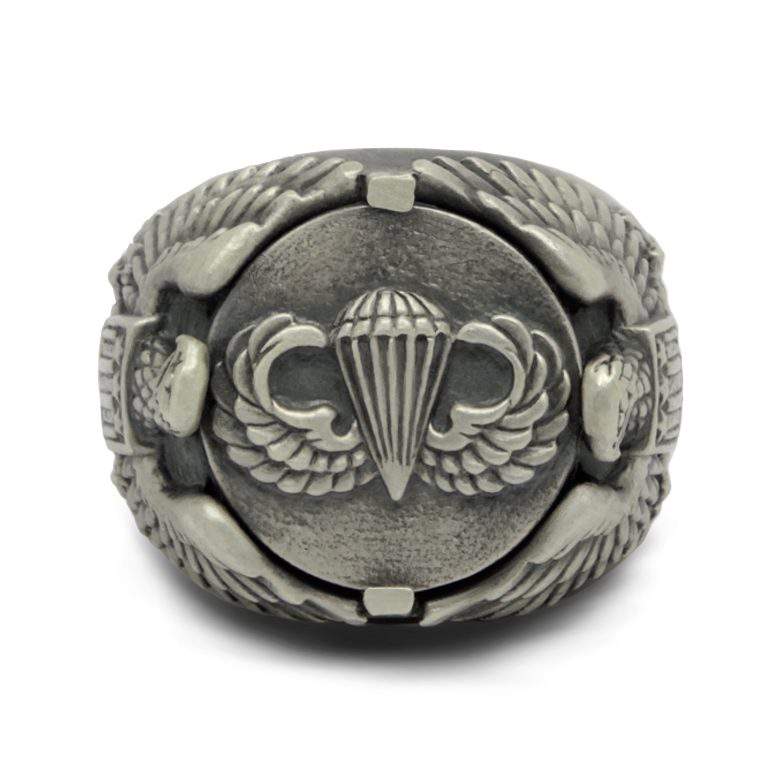 US Army Airborne forces American eagle sterling silver men's ring ...