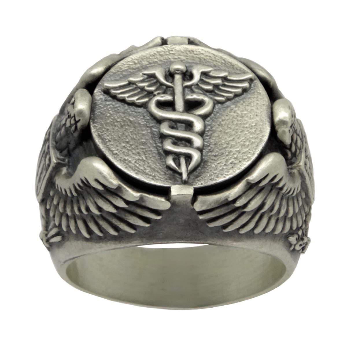 US Army Medical Corps American eagle sterling silver 925 men's ring ...