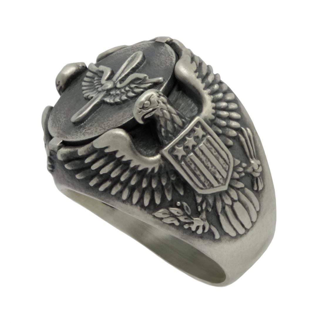 US Army, Air service, Aviator American eagle sterling silver men's ring ...