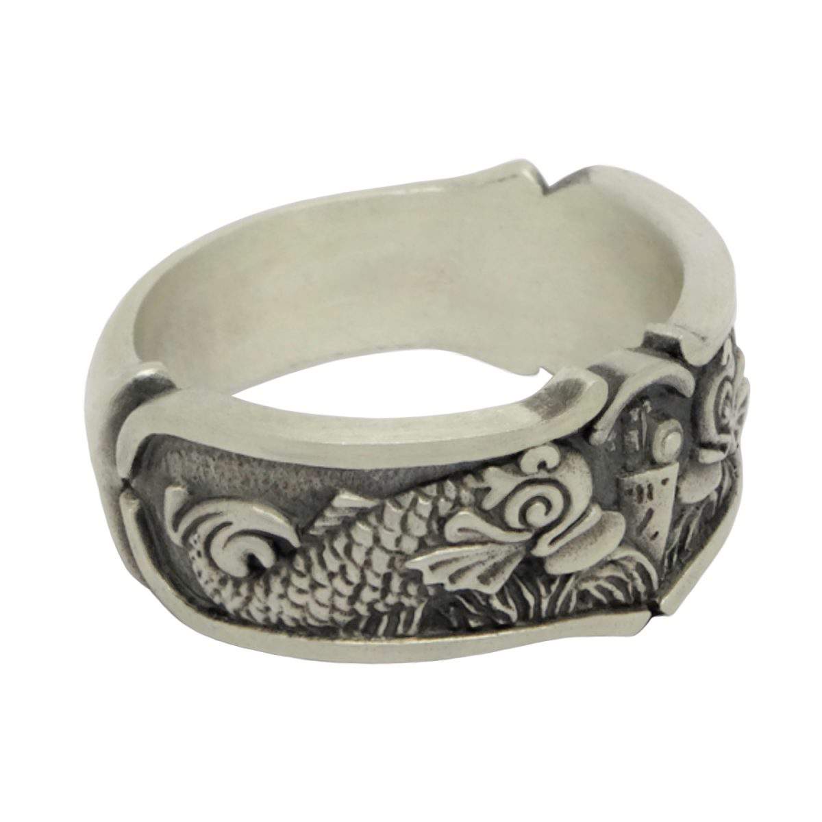 SILVER 925 US NAVY SUBMARINE WARFARE AMERICAN EAGLE BIKER MENS BAND ...