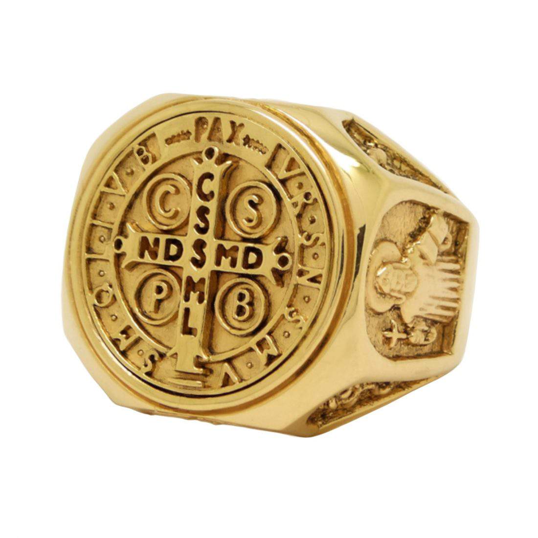 14K SOLID GOLD HEAVY Custom made Christian Roman Catholic "Saint ...