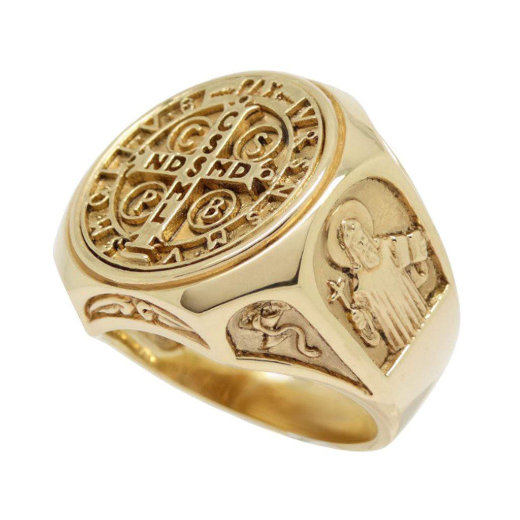 14K SOLID GOLD HEAVY Custom made Christian Roman Catholic "Saint ...