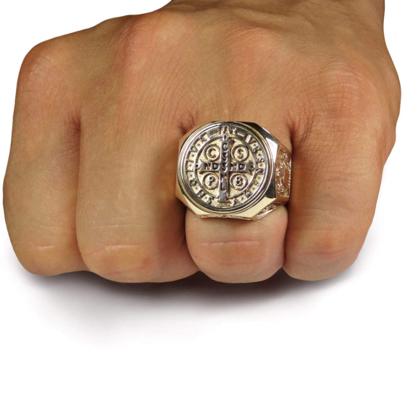 14K SOLID GOLD HEAVY Custom made Christian Roman Catholic "Saint ...