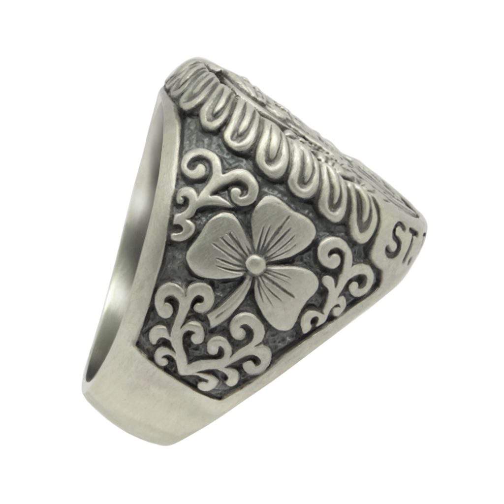 SAINT PATRICK "APOSTLE OF IRELAND" STERLING SILVER 925 SHAMROCK MENS ...