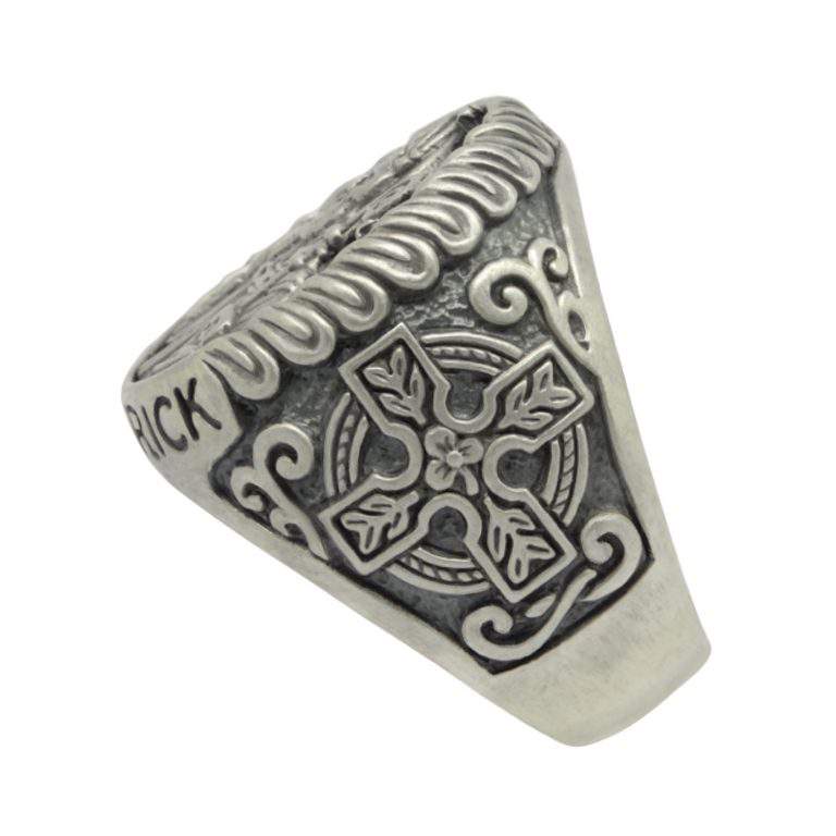 SAINT PATRICK "APOSTLE OF IRELAND" STERLING SILVER 925 SHAMROCK MENS ...