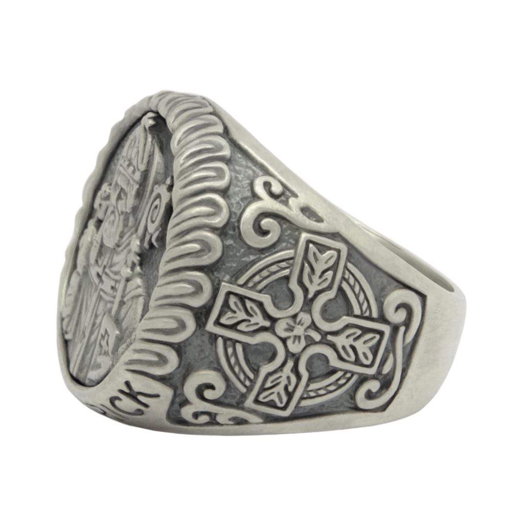 SAINT PATRICK "APOSTLE OF IRELAND" STERLING SILVER 925 SHAMROCK MENS ...