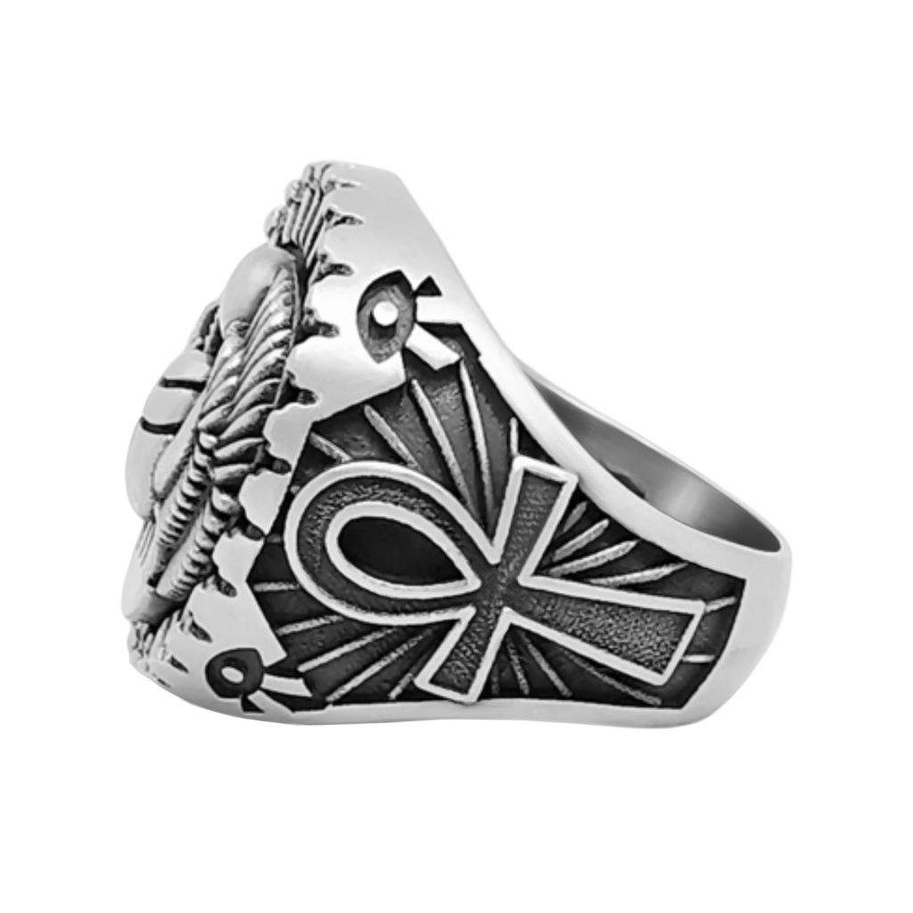 Sterling Silver 925 Custom Made Egyptian Scarab, Scarabaeus Sacer Ring ...
