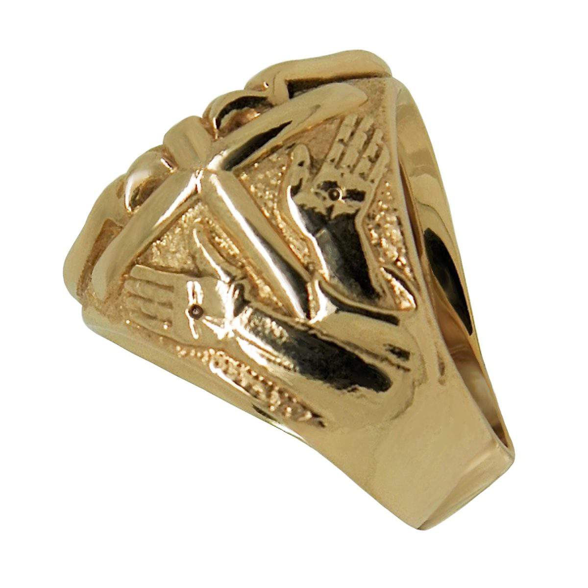 Men's ring Saint Francis of Assisi 10K Yellow Gold Stigmata, Handmade ...
