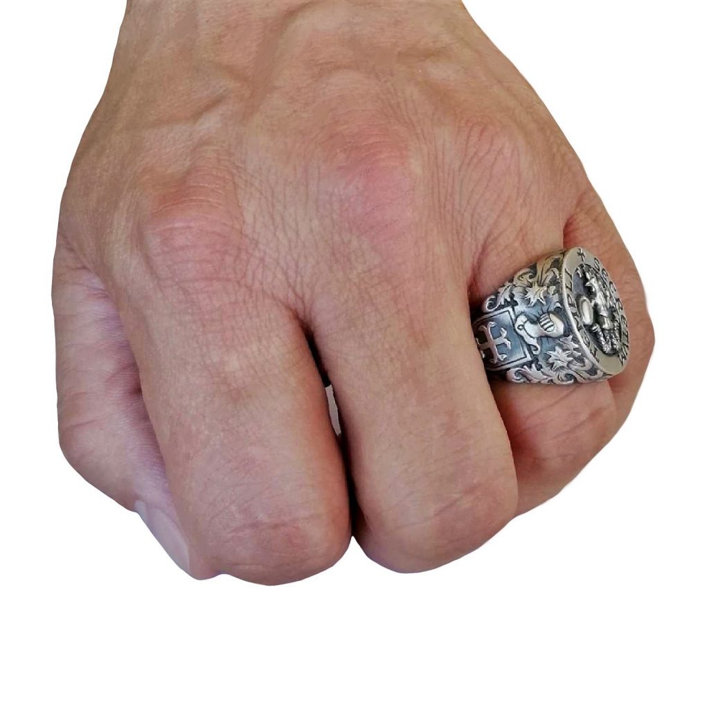 Sigil of Abraxas Sterling Silver 925, Knights Templar Men's ring ...