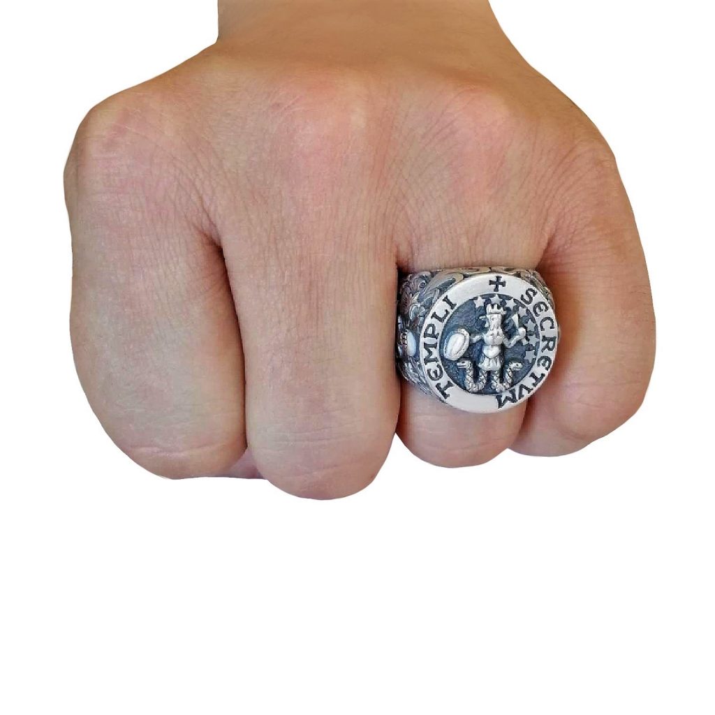 Sigil of Abraxas Sterling Silver 925, Knights Templar Men's ring ...