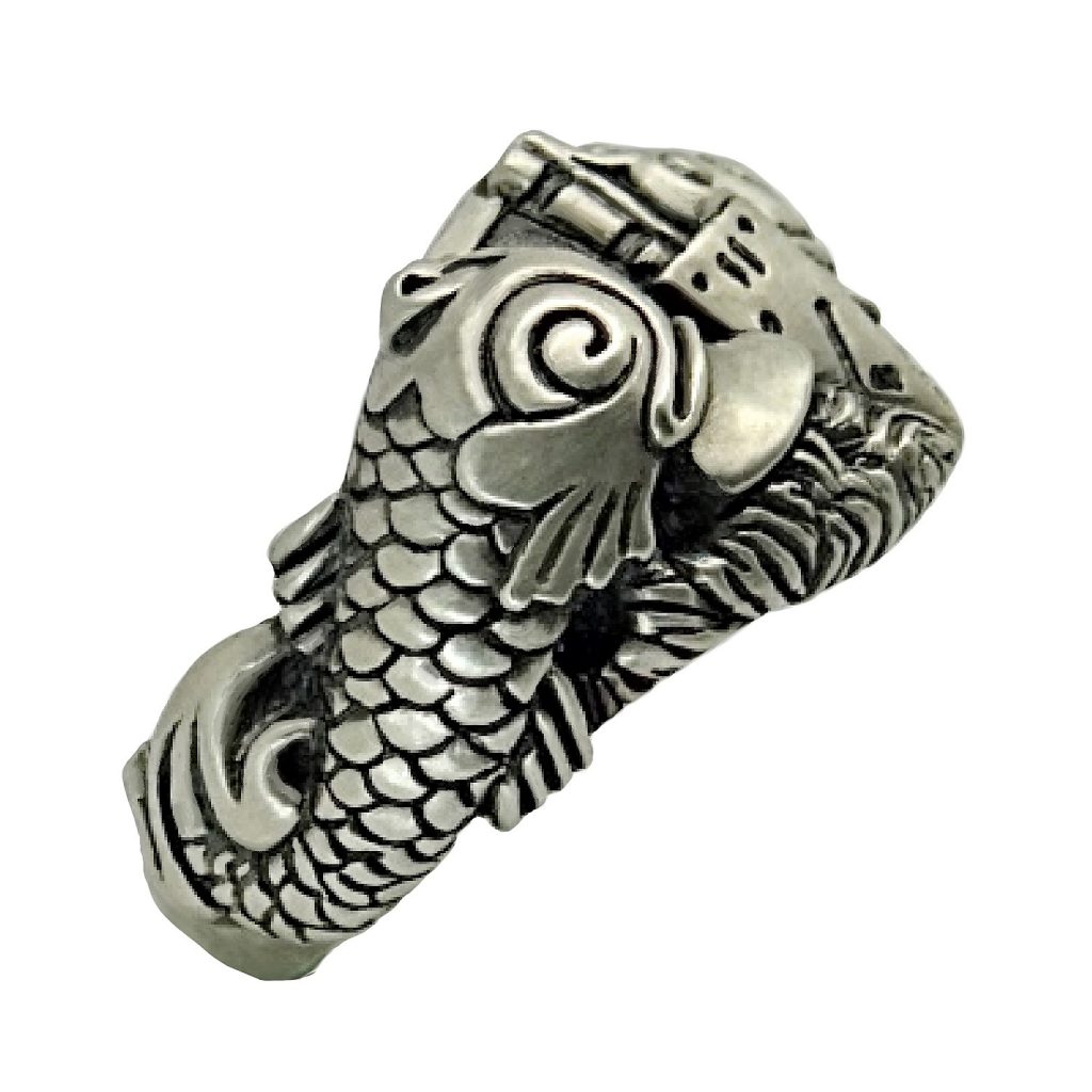 HANDMADE SILVER 925 US NAVY SUBMARINE WARFARE AMERICAN EAGLE BIKER MENS ...