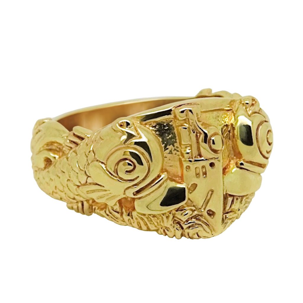 10K SOLID GOLD US NAVY SUBMARINE WARFARE AMERICAN EAGLE BIKER MENS RING ...