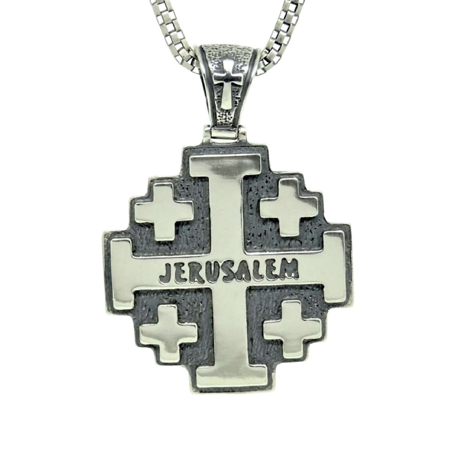 STERLING SILVER 925 CUSTOM MADE CHRISTIAN JERUSALEM CROSS HANDCRAFTED ...