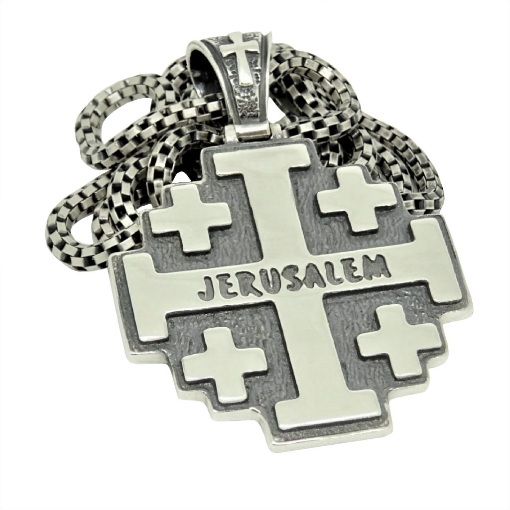 STERLING SILVER 925 CUSTOM MADE CHRISTIAN JERUSALEM CROSS HANDCRAFTED ...