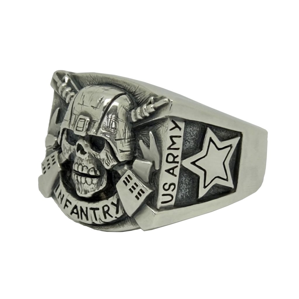 US ARMY STERLING SILVER 925 SPECIAL FORCES CUSTOM MADE "INFANTRY ...