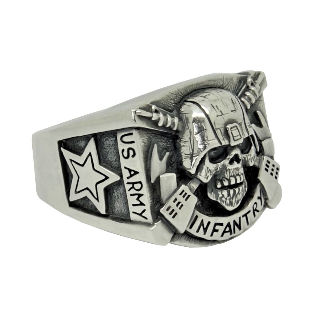 US ARMY STERLING SILVER 925 SPECIAL FORCES CUSTOM MADE "INFANTRY ...
