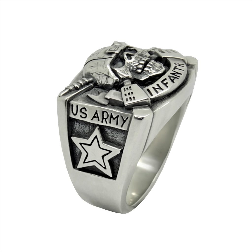 US ARMY STERLING SILVER 925 SPECIAL FORCES CUSTOM MADE "INFANTRY ...