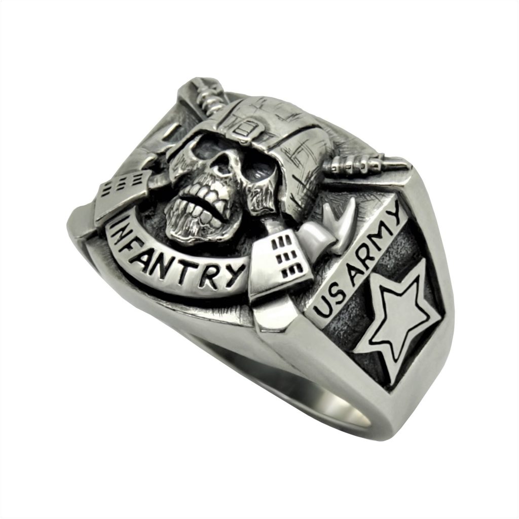 US ARMY STERLING SILVER 925 SPECIAL FORCES CUSTOM MADE "INFANTRY ...