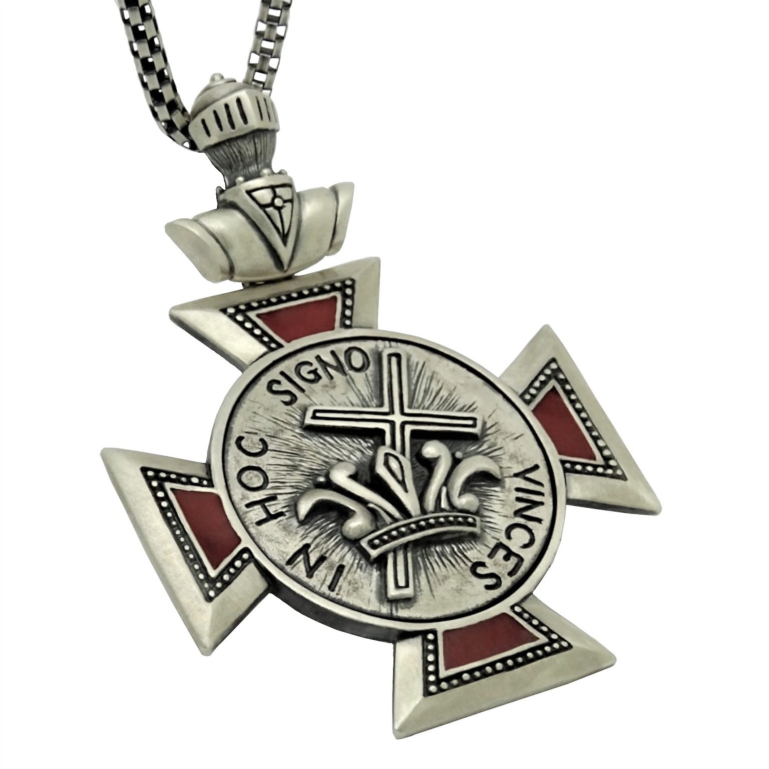 STERLING SILVER 925 CUSTOM MADE KNIGHT TEMPLAR PENDANT HANDCRAFTED ...