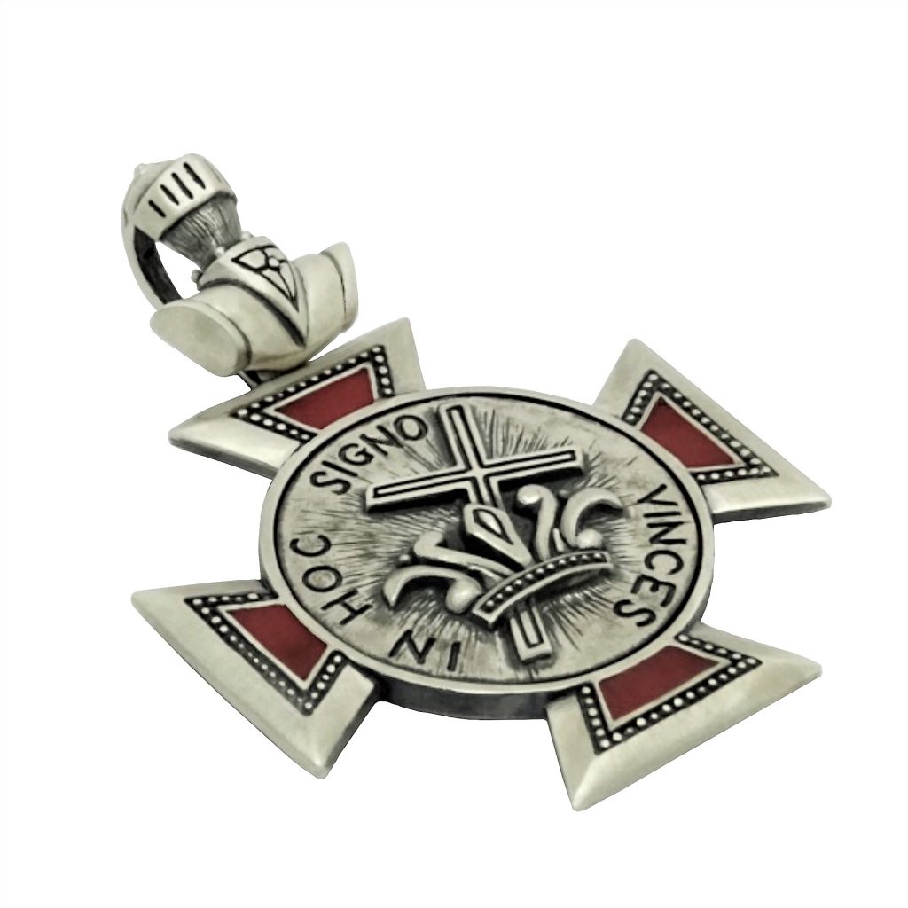 STERLING SILVER 925 CUSTOM MADE KNIGHT TEMPLAR PENDANT HANDCRAFTED ...