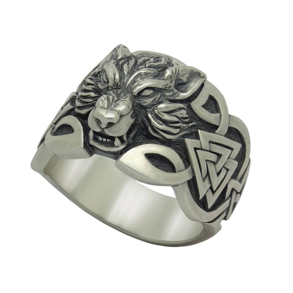 Viking Wolf Ring Sterling Silver Celtic Norse Pagan Fenrir Handmade ...