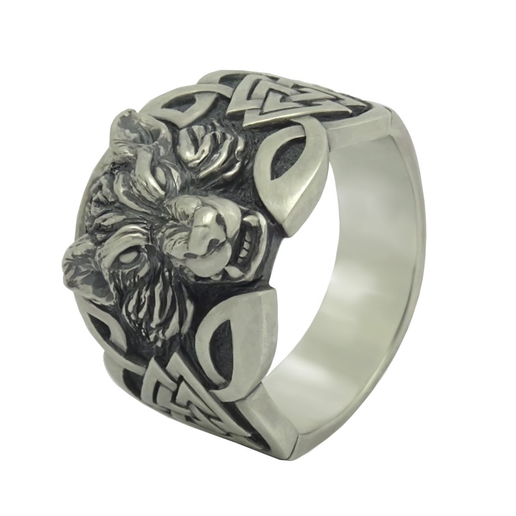 Viking Wolf Ring Sterling Silver Celtic Norse Pagan Fenrir Handmade ...